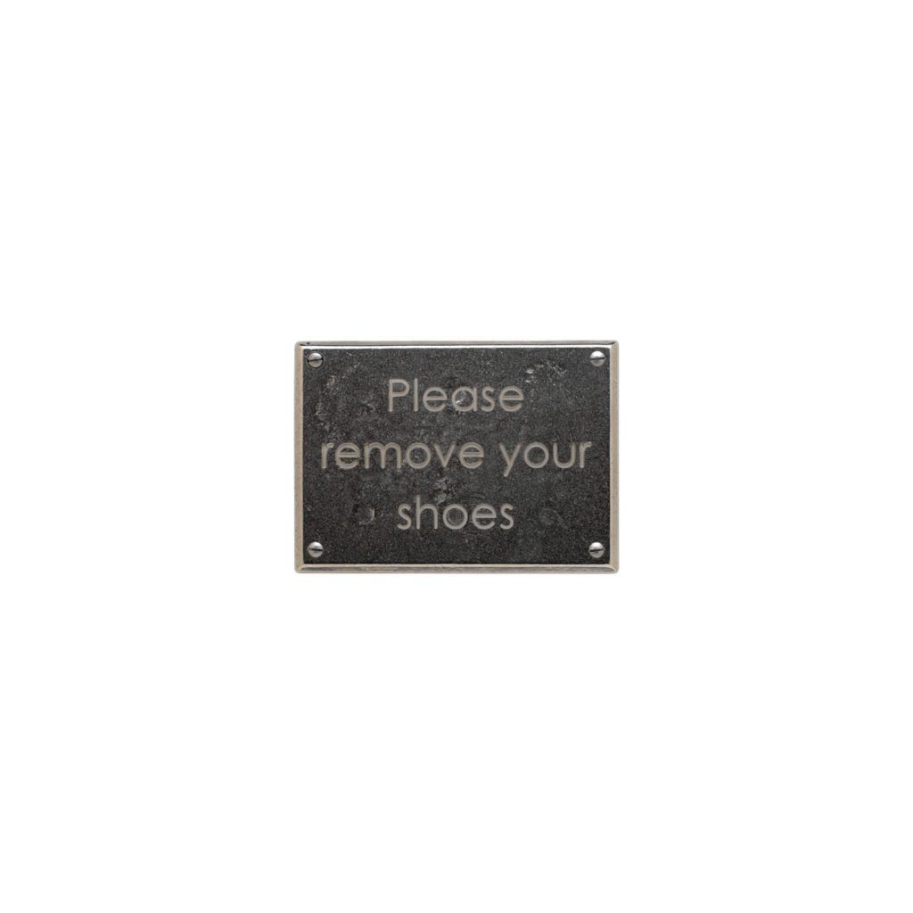 Please Remove Your Shoes Plaque - Century Gothic Font | Rocky Mountain ...