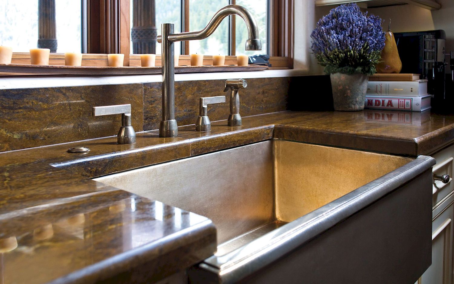 Kitchen Deck Mount Faucet - with Arched Spout | Rocky Mountain Hardware